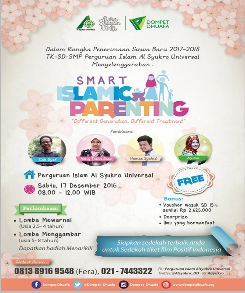Dua Seminar Parenting Gratis Bersama Helvy Tiana Rosa & Dompet Dhuafa ...